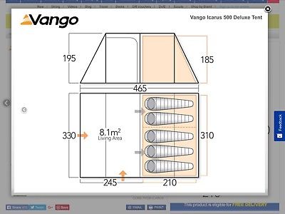 Vango Icarus 500dlx Deluxe 5 Man Family Tent