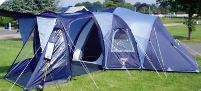 Vango Diablo 600 Tent – 6 Man, Blue, Good Condition With Porch (family ...