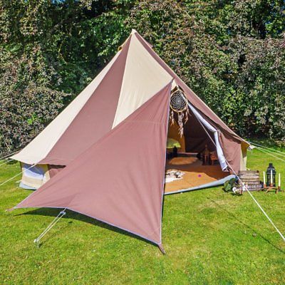 Boutique Camping Bell Tent Canopy Awning – Chocolate Brown